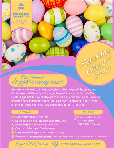 Town of Patterson Recreation & Parks: Easter Eggstravaganza 2023